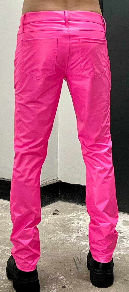 EVIL FIT- KEN MATTE HOT PINK 4 WAY STRETCH VINYL JEAN – HORSE AND HORN